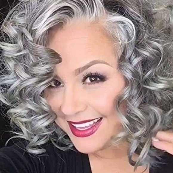 Fashiondeityshair | Hair | Short Silver Gray Wavy Beauty Lace Front Wig ...